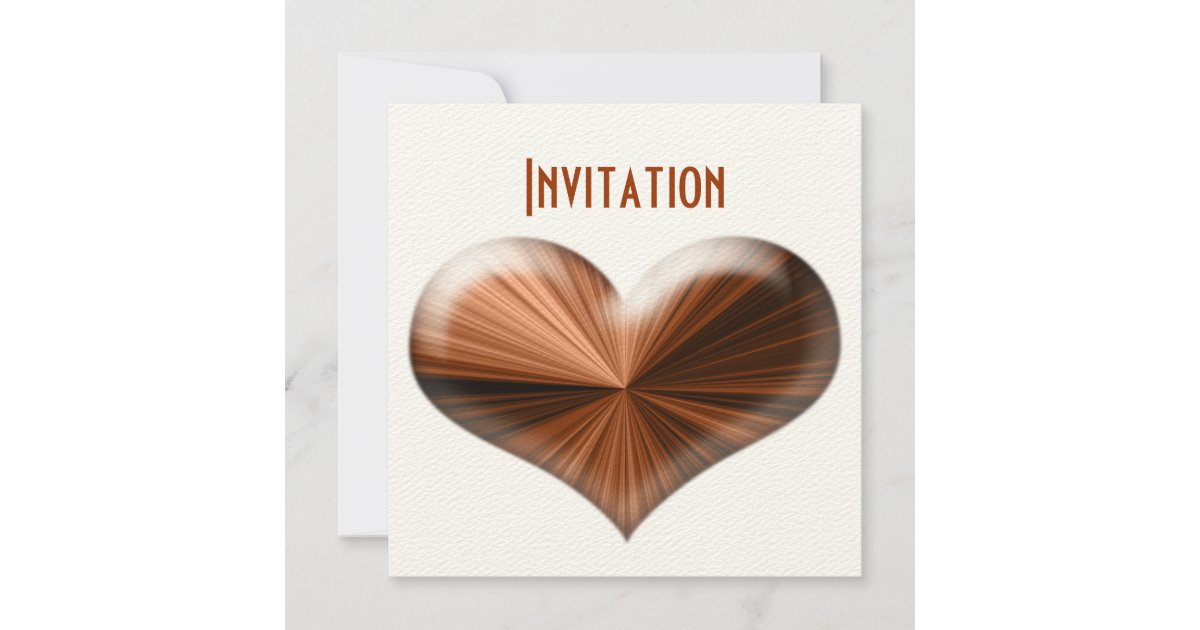 3D Stunning Modern Heart Design Invitation | Zazzle
