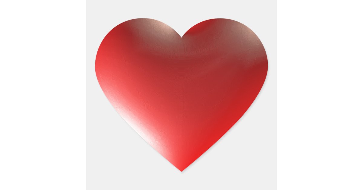 3D Style Heart Symbol Red Heart Sticker | Zazzle