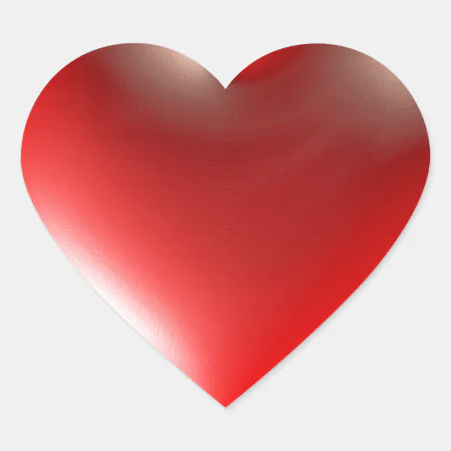 3D Style Heart Symbol Red Heart Sticker | Zazzle