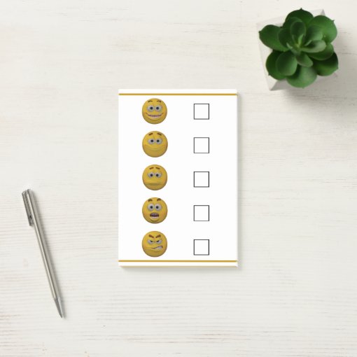 3d Style Mood Check Emoticon Post-it Notes | Zazzle