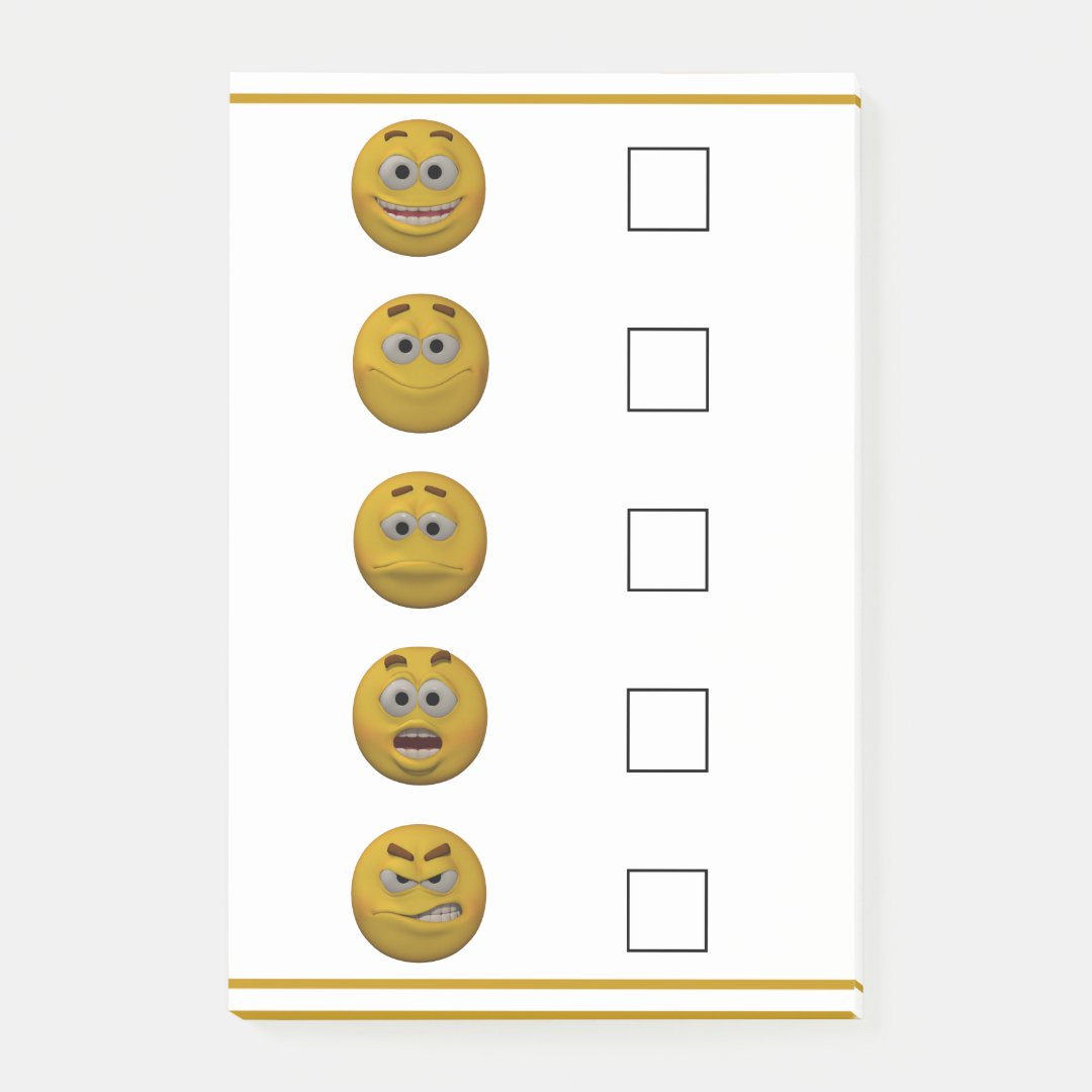 3d Style Mood Check Emoticon Post-it Notes | Zazzle