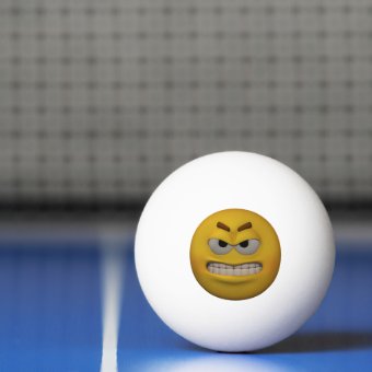 3D Style Very Angry Emoticon Ping Pong Ball | Zazzle