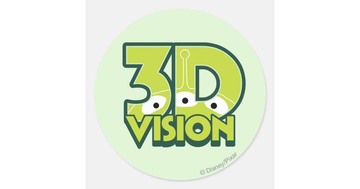 3D Vision Classic Round Sticker | Zazzle