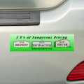 3D's of Dangerous Driving Bumper Sticker | Zazzle