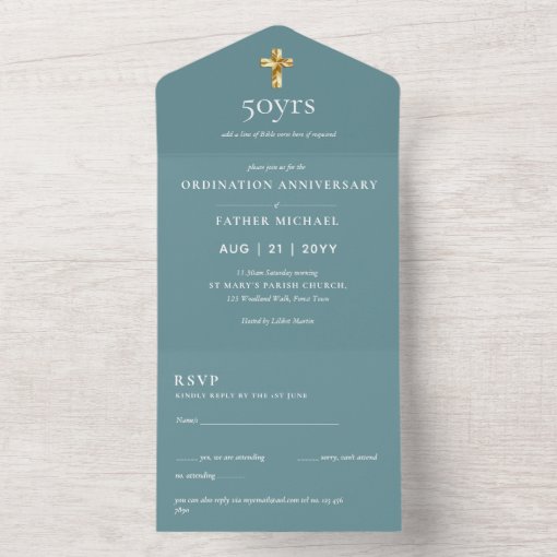 3in1 Ordination Anniversary INVITE and RSVP Priest | Zazzle