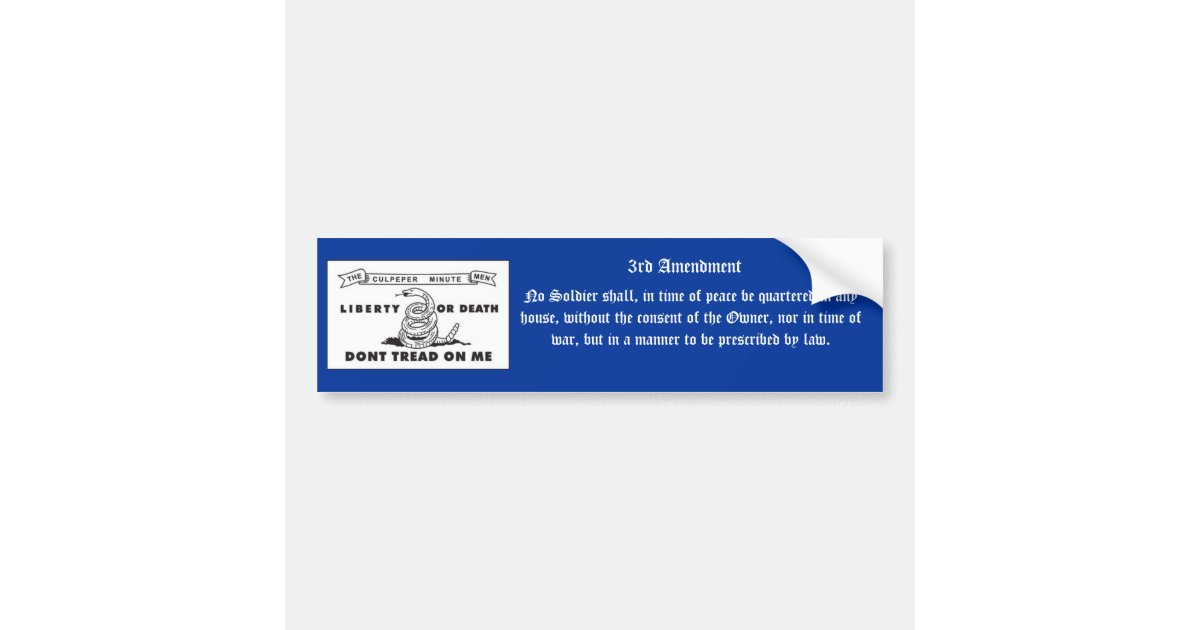 3rd Amendment Bumper Sticker | Zazzle