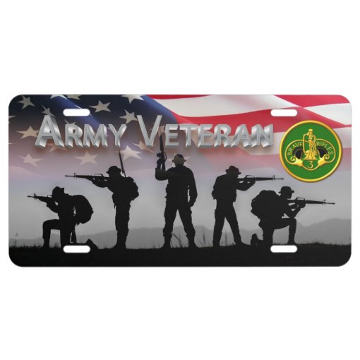3rd Armored Cavalry Regiment Army Veteran License Plate | Zazzle