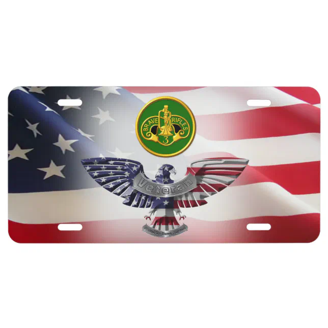 3rd Armored Cavalry Regiment Customized Eagle License Plate | Zazzle