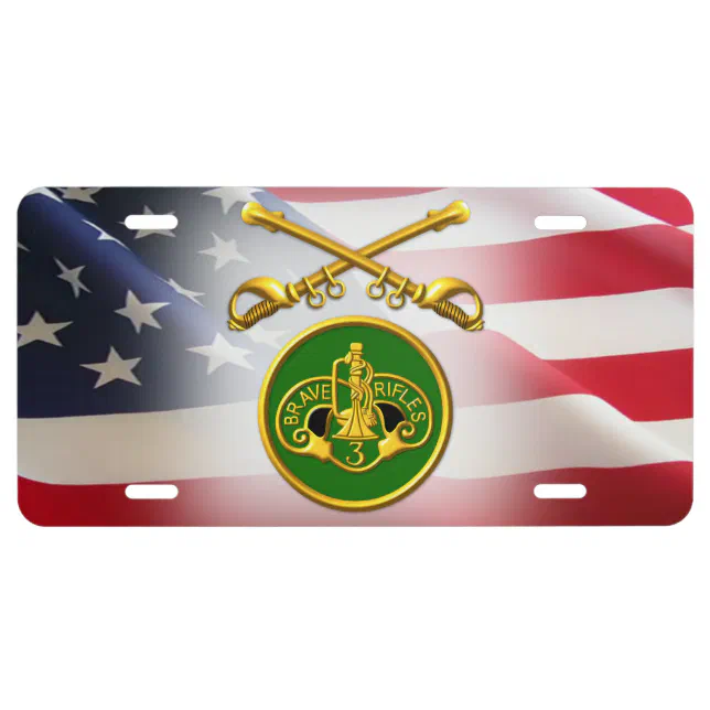 3rd Armored Cavalry Regiment Patch & Saber License Plate | Zazzle