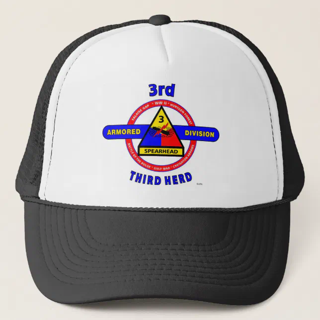3RD ARMORED DIVISION "SPEARHEAD-THIRD HERD" TRUCKER HAT | Zazzle