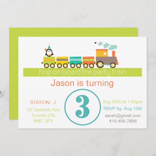 3rd Birthday (Boy) Train Invitation | Zazzle