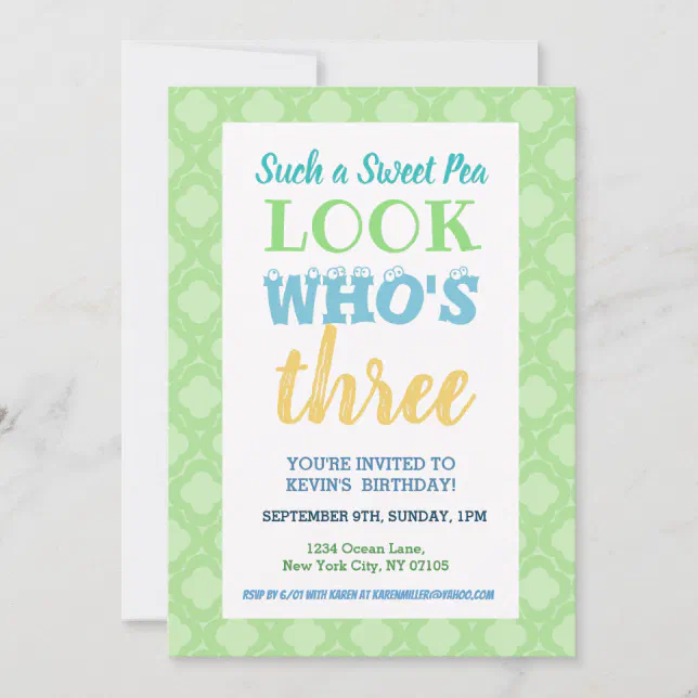 3rd Birthday Invitation Wording | Zazzle