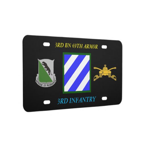 3RD BN 69TH ARMOR 3RD INFANTRY DIVISION LICENSE PLATE | Zazzle