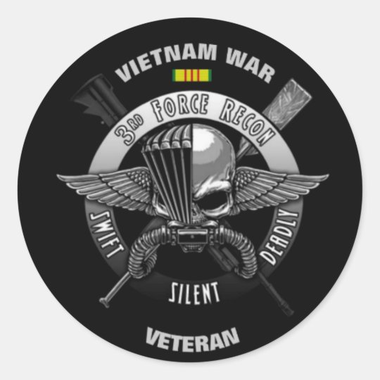 3RD FORCE RECON VIETNAM WAR VETERAN CLASSIC ROUND STICKER | Zazzle.com