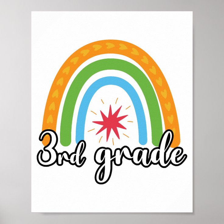 3rd Grade Rainbow Poster | Zazzle