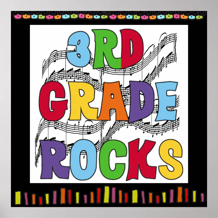 3rd Grade Rocks Classroom Poster | Zazzle
