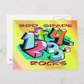 3rd Grade Rocks - Numbers Postcard | Zazzle