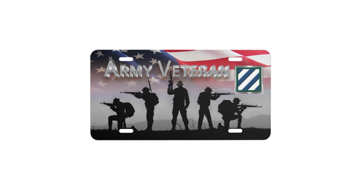 3rd Infantry Division Army Veteran License Plate | Zazzle