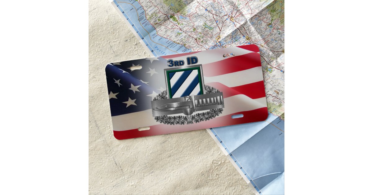 3rd Infantry Division “Combat Action Badge” License Plate | Zazzle