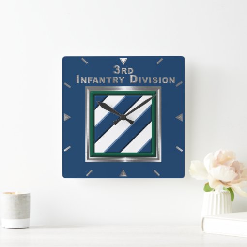 3rd Infantry Division Commemorative Square Wall Clock | Zazzle
