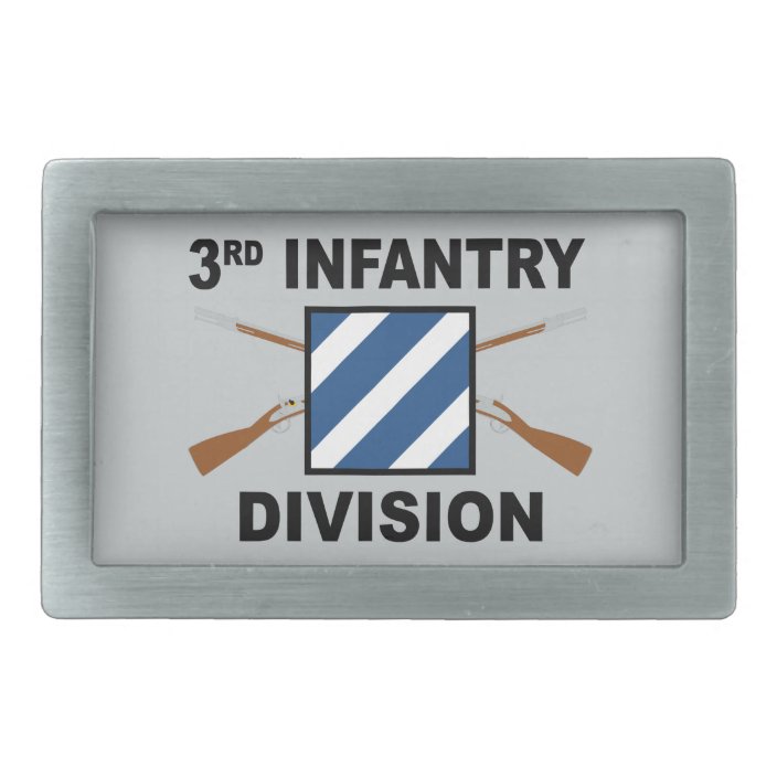 3rd Infantry Division - Crossed Rifles - With Text Rectangular Belt ...