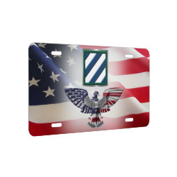 3rd Infantry Division Eagle American Flag License Plate | Zazzle