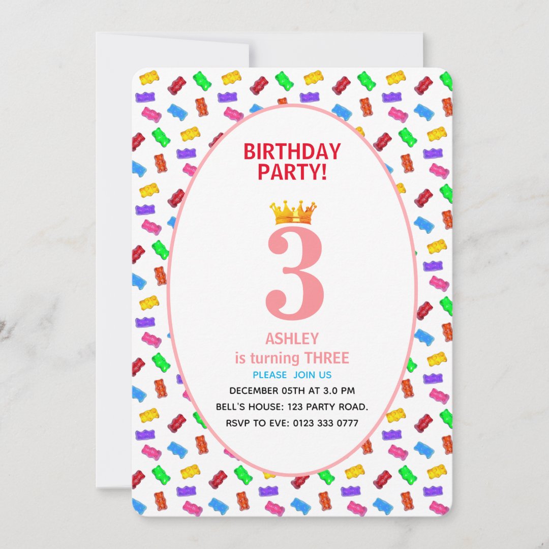 3rd Kid Birthday Invitation | Zazzle