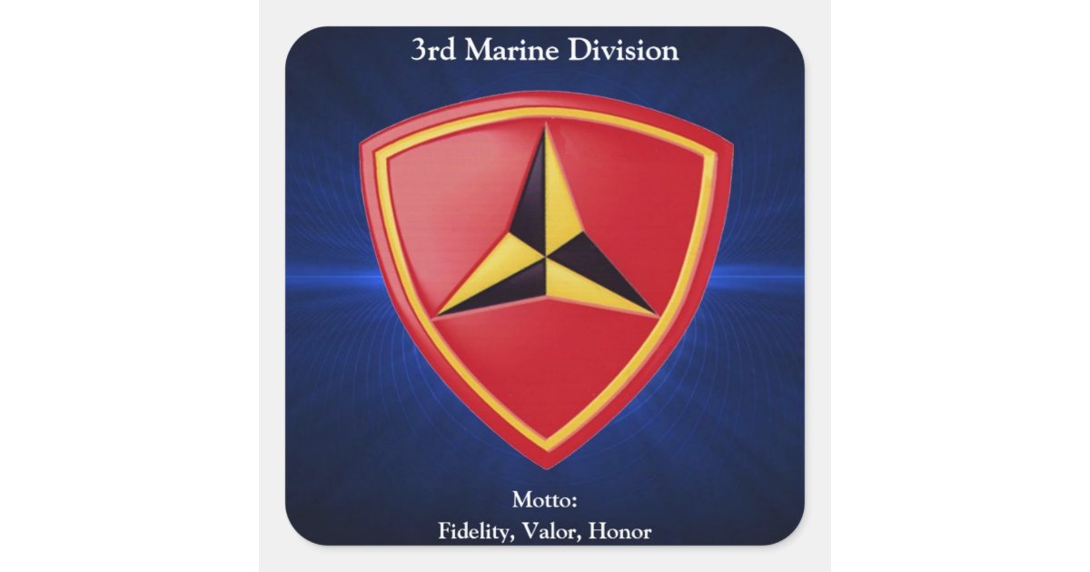 3rd Mar Div Square Sticker | Zazzle