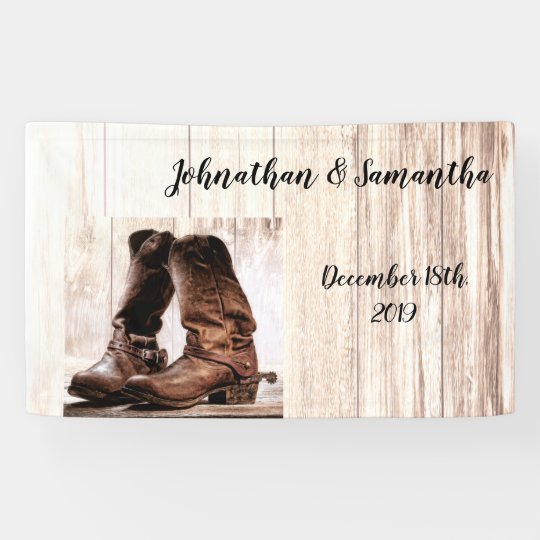 3'x5' Personalized Banner Boots Country Rustic Wes | Zazzle.com