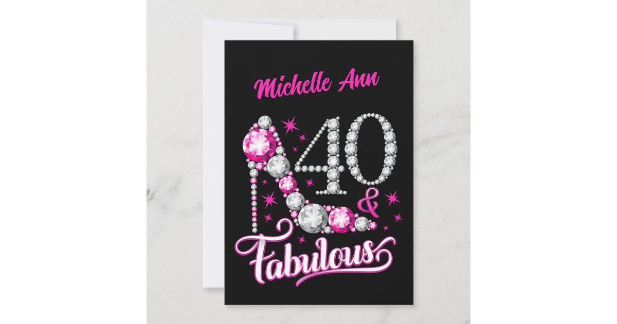 40 and Fabulous, 40th Birthday, any name, editable Holiday Card | Zazzle