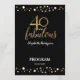 40 and fabulous 40th Birthday Program | Zazzle