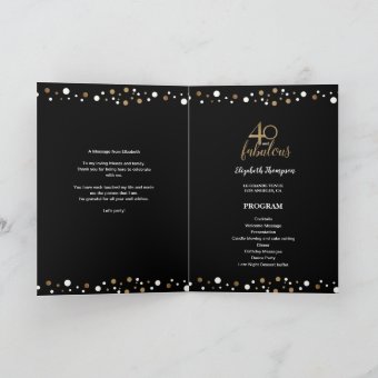 40 and fabulous 40th Birthday Program | Zazzle