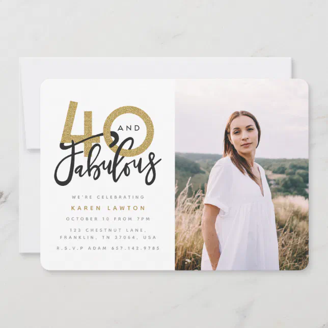 40 And Fabulous Birthday Party Photo Invitation Zazzle