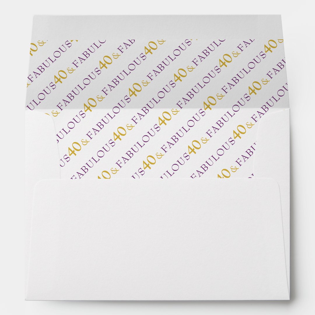 40 and Fabulous Elegant 40th Birthday Party Envelo Envelope | Zazzle