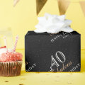 40 and Fabulous Modern Black 40th Birthday Wrapping Paper | Zazzle