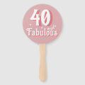 40 and Fabulous Pink Photo 40th Birthday Hand Fan | Zazzle