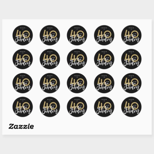 40 and fabulous stickers | Zazzle
