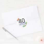 40 and Fantastic Tropical 40th Birthday Party Classic Round Sticker ...