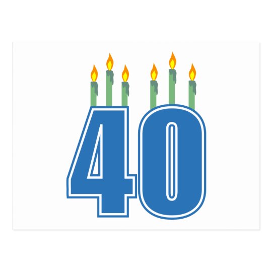 40 Birthday Candles (Blue / Green) Postcard | Zazzle.com