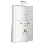 40 fabulous 40th birthday monogram script flask | Zazzle