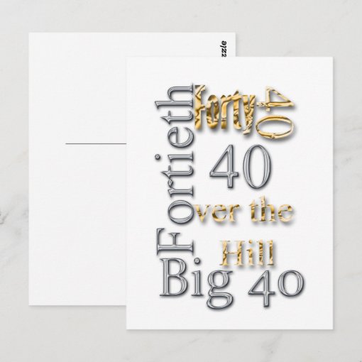 40 forty fortieth 40th party reunion celebration postcard | Zazzle