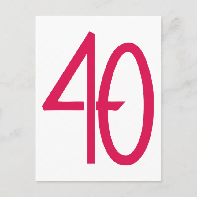 40 Pink Postcard | Zazzle