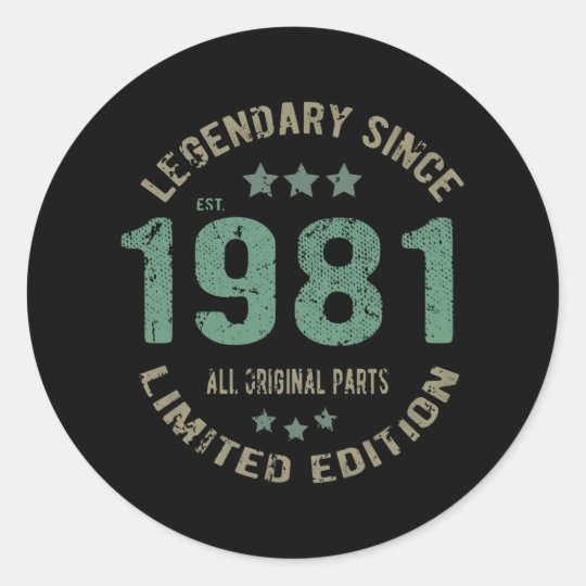 40 Year Old Bday Legend 40th Birthday Classic Round Sticker | Zazzle.com