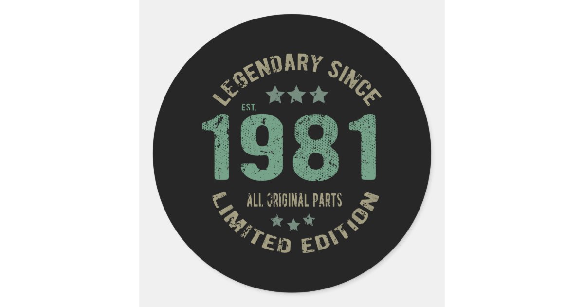 40 Year Old Bday Legend 40th Birthday Classic Round Sticker | Zazzle