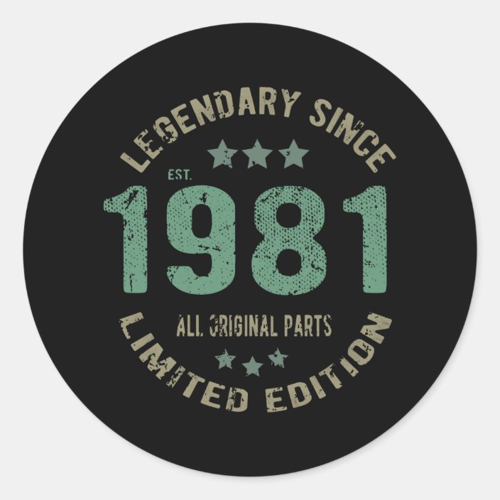 40 Year Old Bday Legend 40th Birthday Classic Round Sticker | Zazzle.com