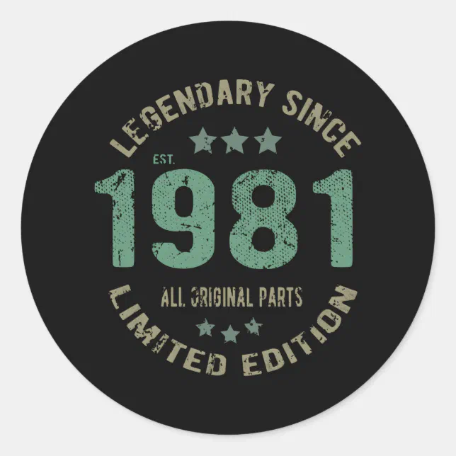 40 Year Old Bday Legend 40th Birthday Classic Round Sticker | Zazzle