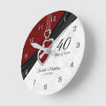 40 Years of Service Round Clock | Zazzle