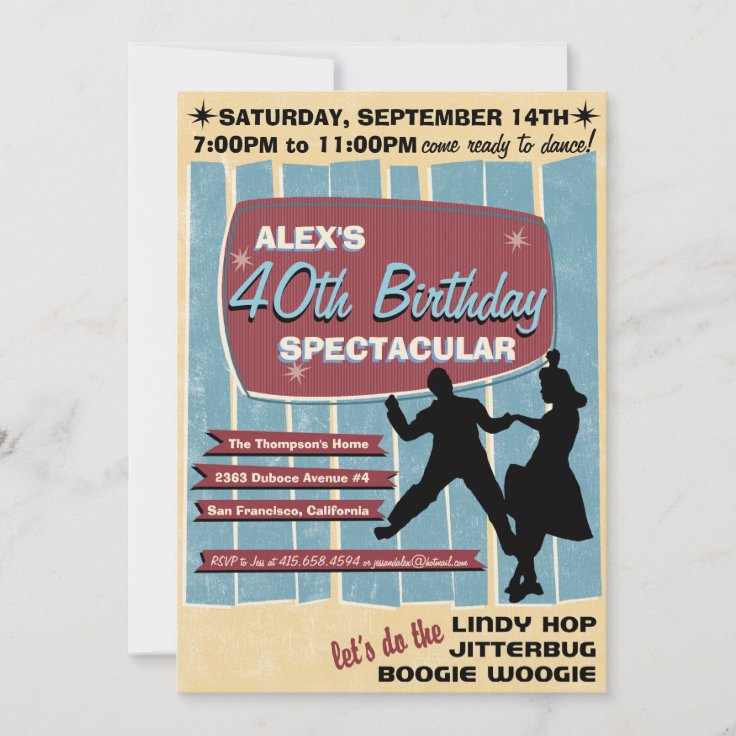 40s Swing Dance Party Invitation | Zazzle