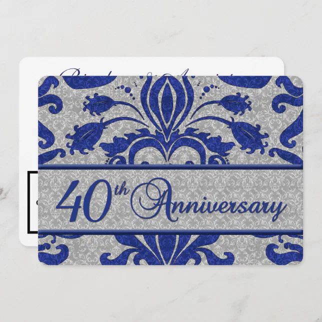 40th Anniversary Business Announcement Blue | Zazzle