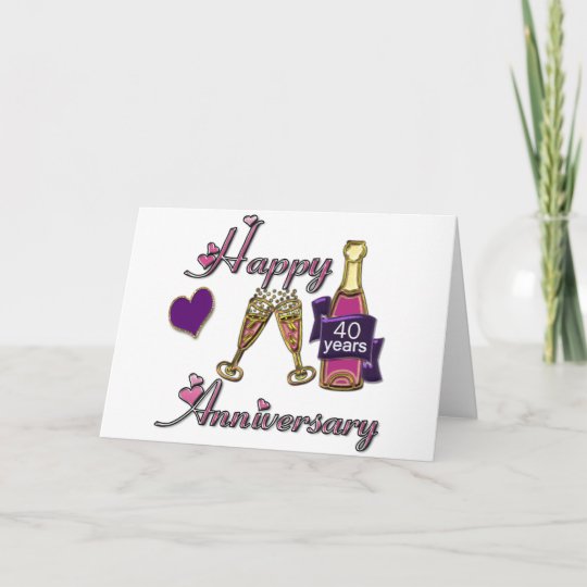 40th. Anniversary Card | Zazzle.com